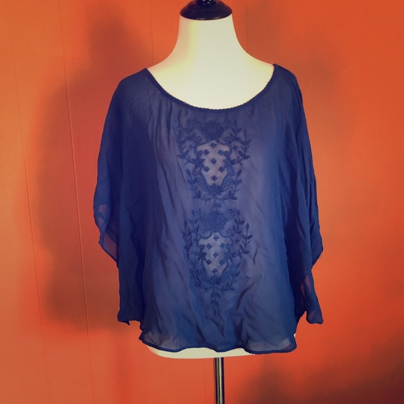 Anthropologie | Tops | Anthropologie Cobalt Blue Blouse Top | Poshmark